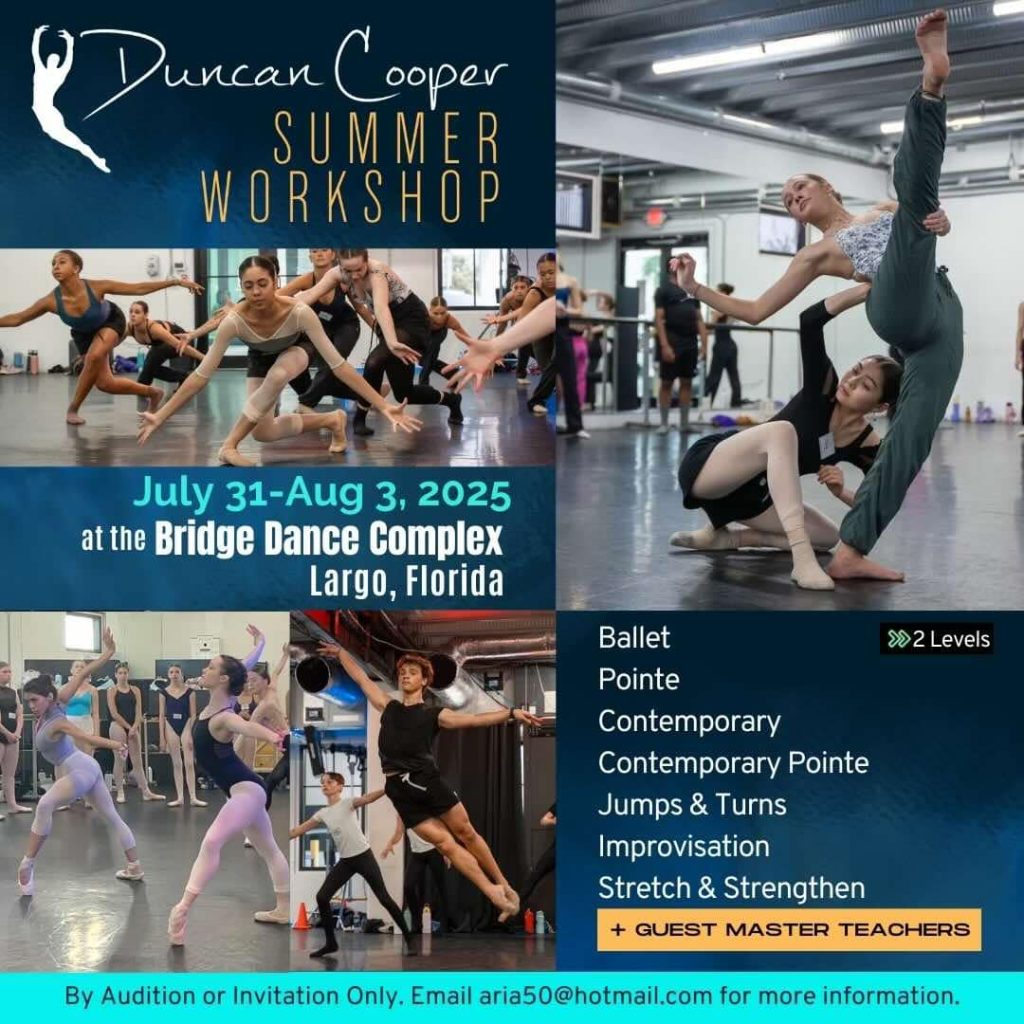 DUNCAN COOPER SUMMER WORKSHOP Largo, FL July 31-Aug 3, 2025 – Duncan Cooper